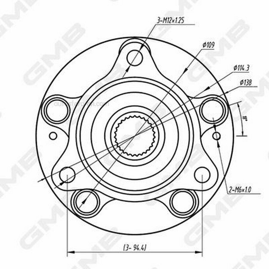 GMB GH35100M Ступичный узел Hyundai Elantra 15-20 / Kia Ceed 18-