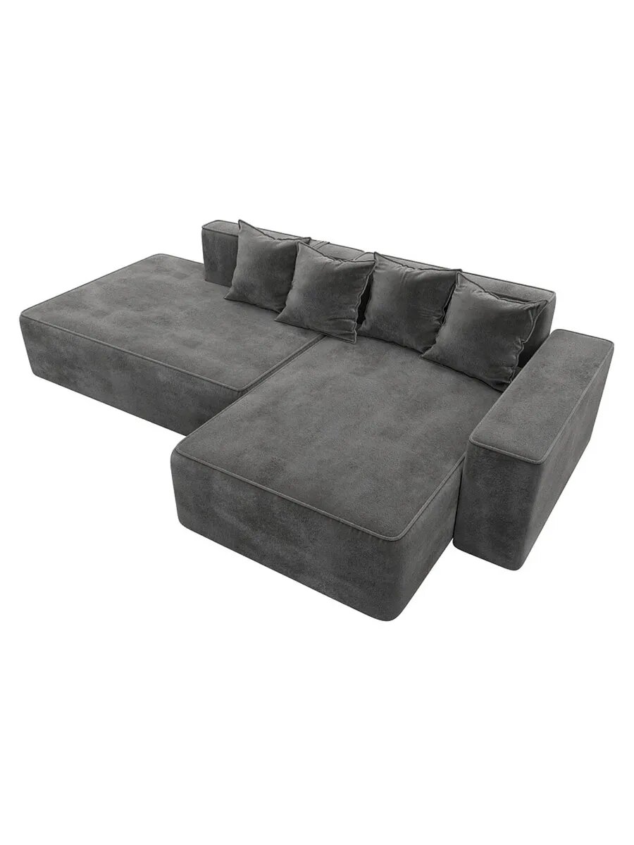 Диван угловой Будапешт со спальным местом 135х202 см, с ящиком для белья, угол правый, велюр