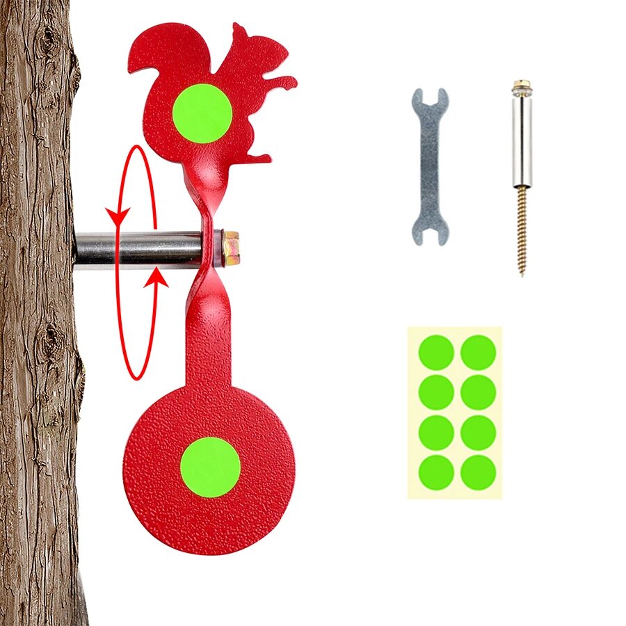 Красная вращающаяся мишень из нержавеющей стали Animal Squirrel Target