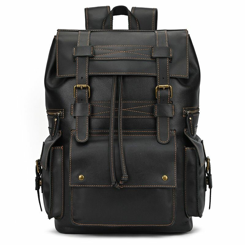 16-дюймовый Кожаный Рюкзак Кожаный Дорожный Мешок-OU