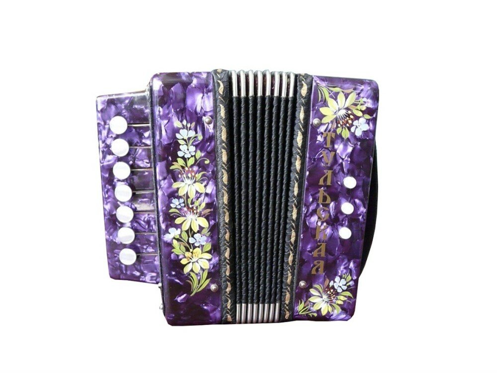 Тульская Гармонь GN-25-PR Гармонь сувенирная "Кроха", фиолетовая, 7х3-I