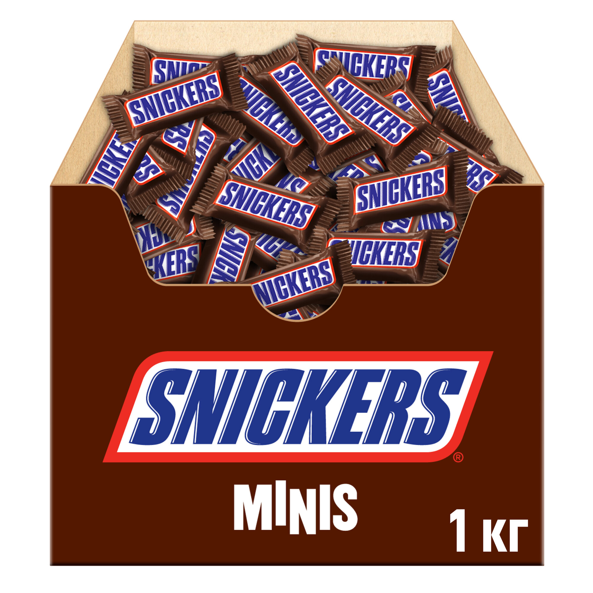 Шоколадный батончик Snickers Minis 1кг Новогодний ассортимент
