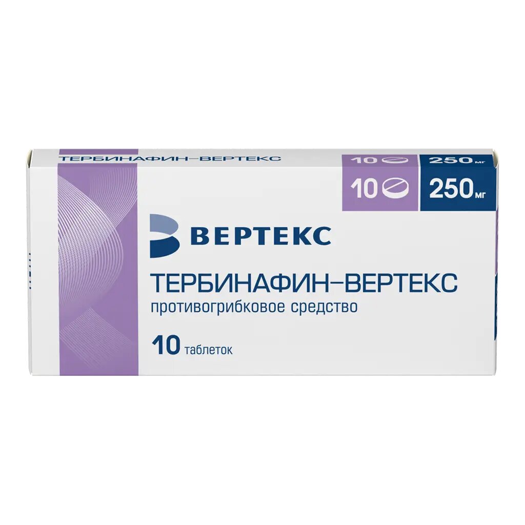 Тербинафин-Вертекс таблетки 250 мг 10 шт