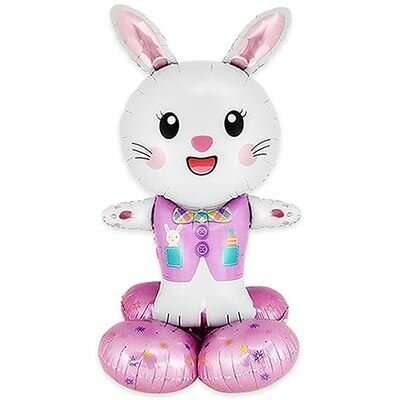 Воздушный шар весёлая затея "Фигура Air", Заяц, розовая жилетка, 44 дюйма