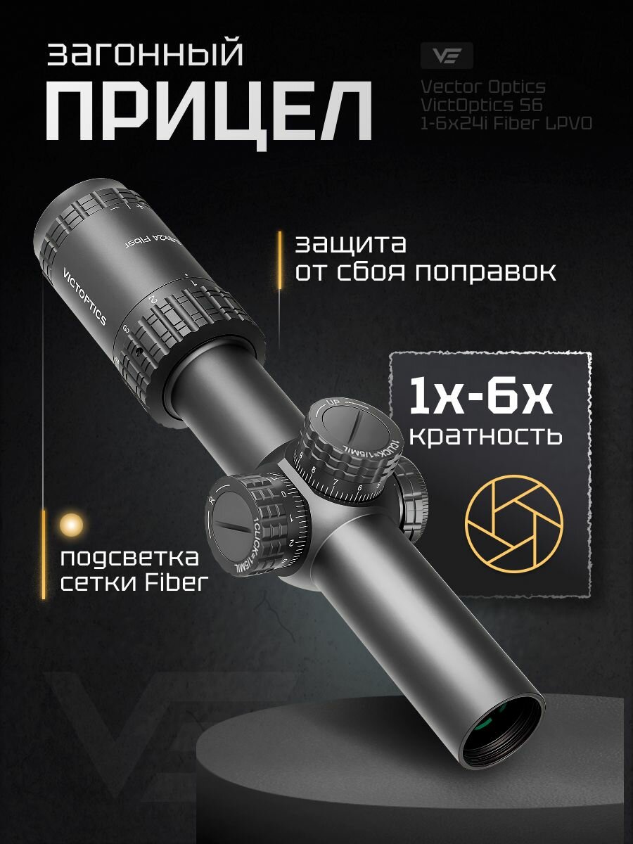Оптический прицел Vector Optics 30мм SFP VictOptics S6 1-6X24I OPSL33