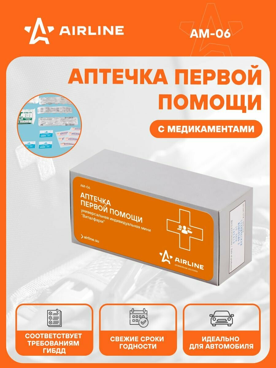 Аптечка 2 шт автомобильная укомплектованная / пластиковый футляр AM-06 AIRLINE