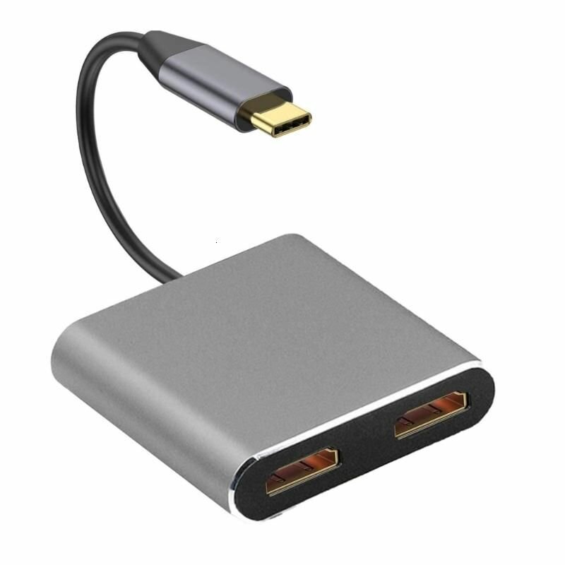 2/4 в 1 USB C Hubs с двумя 4K@60 Гц 30 Гц и мощностью 100 Вт для ноутбуков для ноутбуков, - 4 в 1 4K 60 Гц
