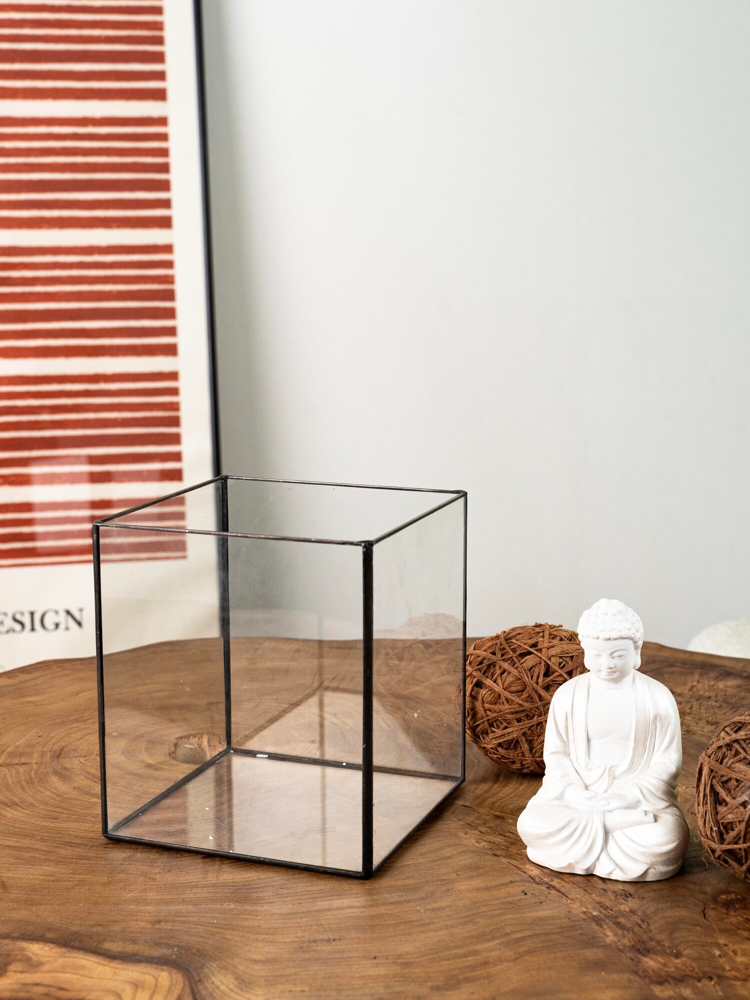 Geo Glass: Прозрачное кашпо Кубик , горшок для цветов 12 см