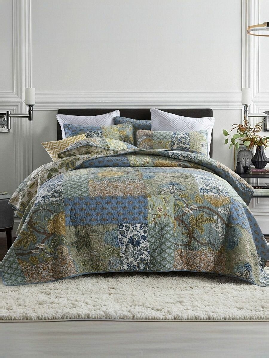 Autumn Dream/Покрывало, уютный мягкий 100% хлопок, теплое тонкое одеяло, домашний матрац, 230х250 см