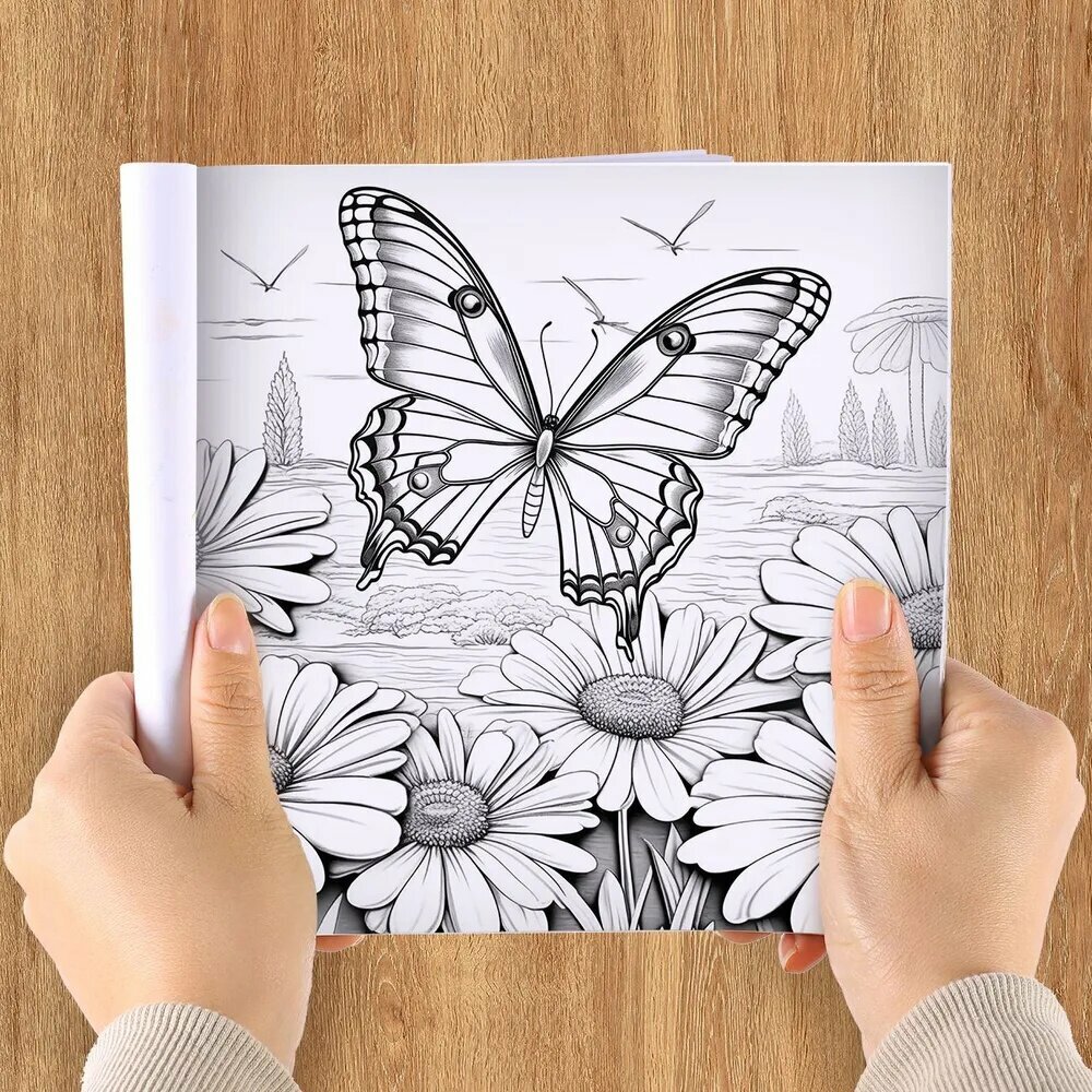 Детская книжка-раскраска, тематическая раскраска с животными для взрослых и детей, 20 см*20 см