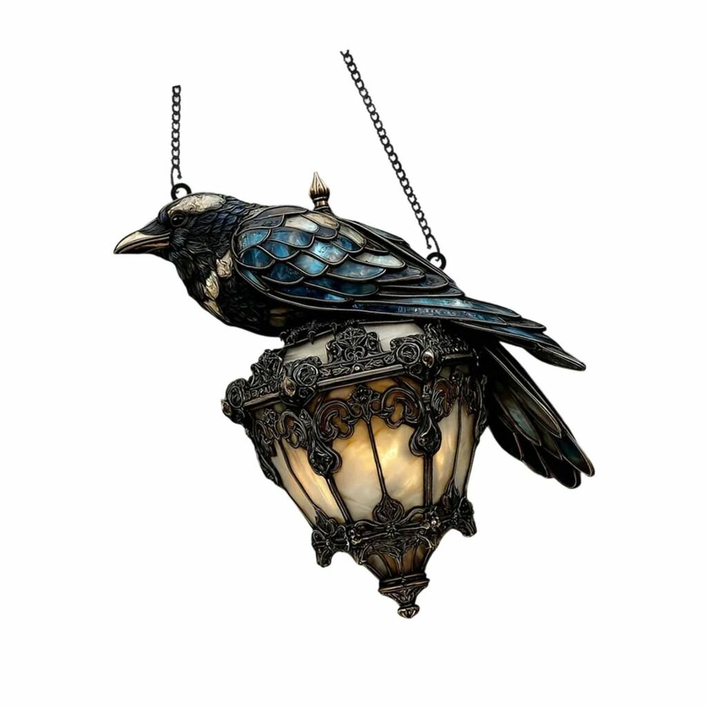 Акриловый витраж Halloween crow light BL