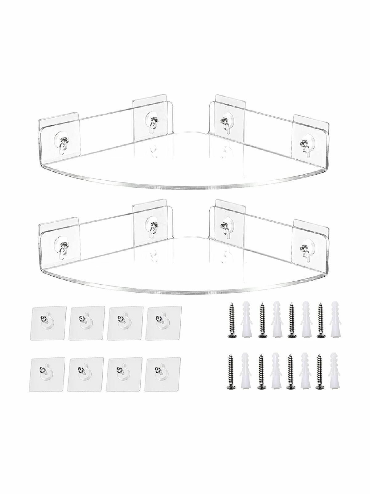 Стеллаж для ванной, Акриловая прозрачная настенная угловая вешалка для ванной комнаты