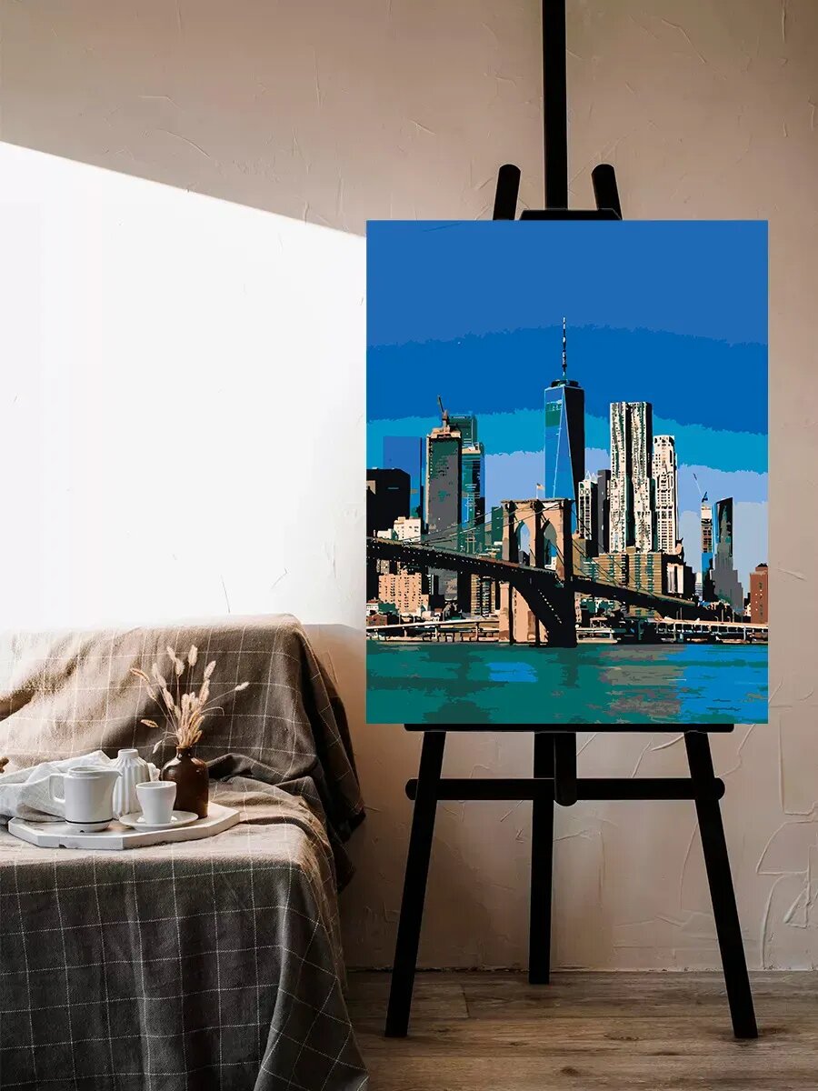 Картина по номерам Бруклинский мост Нью-Йорк New York City