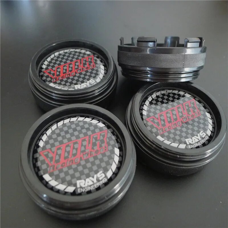 Колпачки для центра гоночных колес Volk Ray, 4 шт, 60 мм, колпачки для ступиц автомобильных ободов, эмблема, значок, аксессуары для стайлинга автомобиля, E