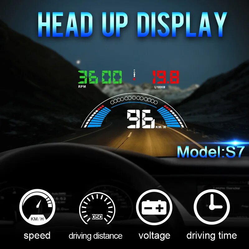 GPS-Спидометр S7 HUD, 5,8 дюйма, OBD2