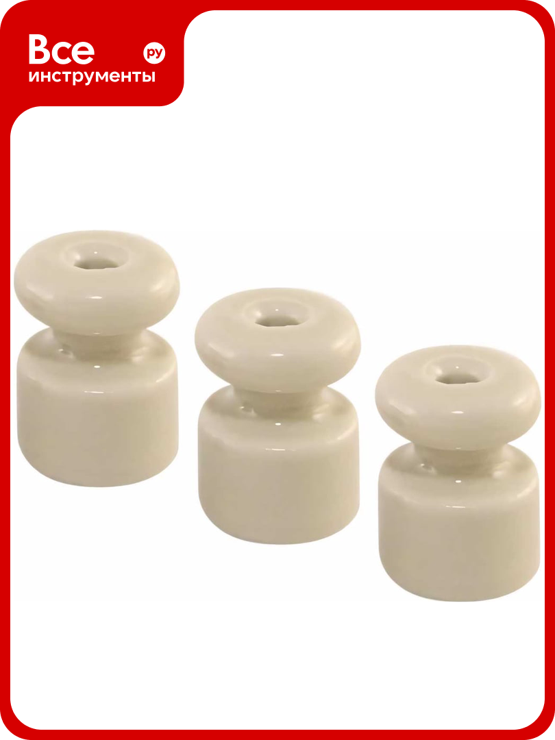Керамический изолятор TDM для ретро провода «эко» сосна (10шт) SQ2802-0015 для прокладки электрических сетей