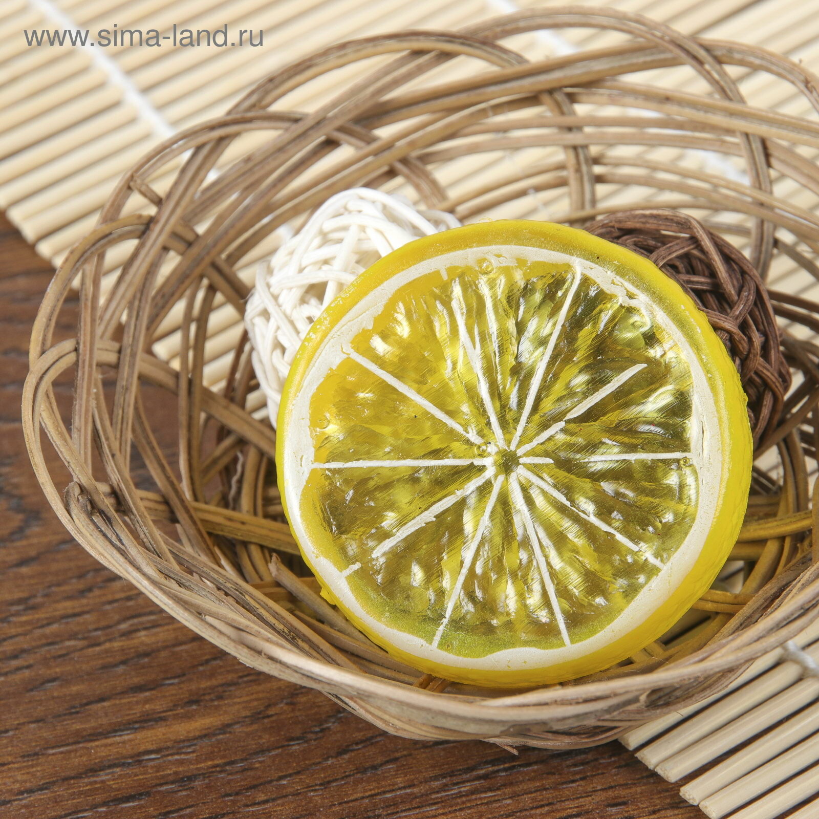 Муляж "Кусочек лимон", d=5 см, цвет: жёлтый, размер упаковки: 5 x 0.5 x 5 см, 10 шт.
