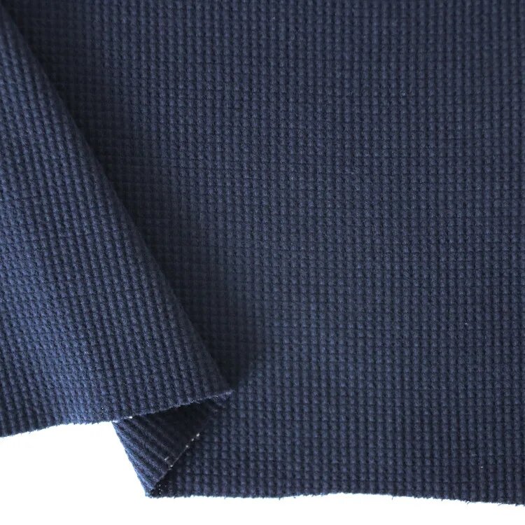 Хлопковая вафельная жаккардовая ткань Xintianji 50x160 см Темно-синий, 3