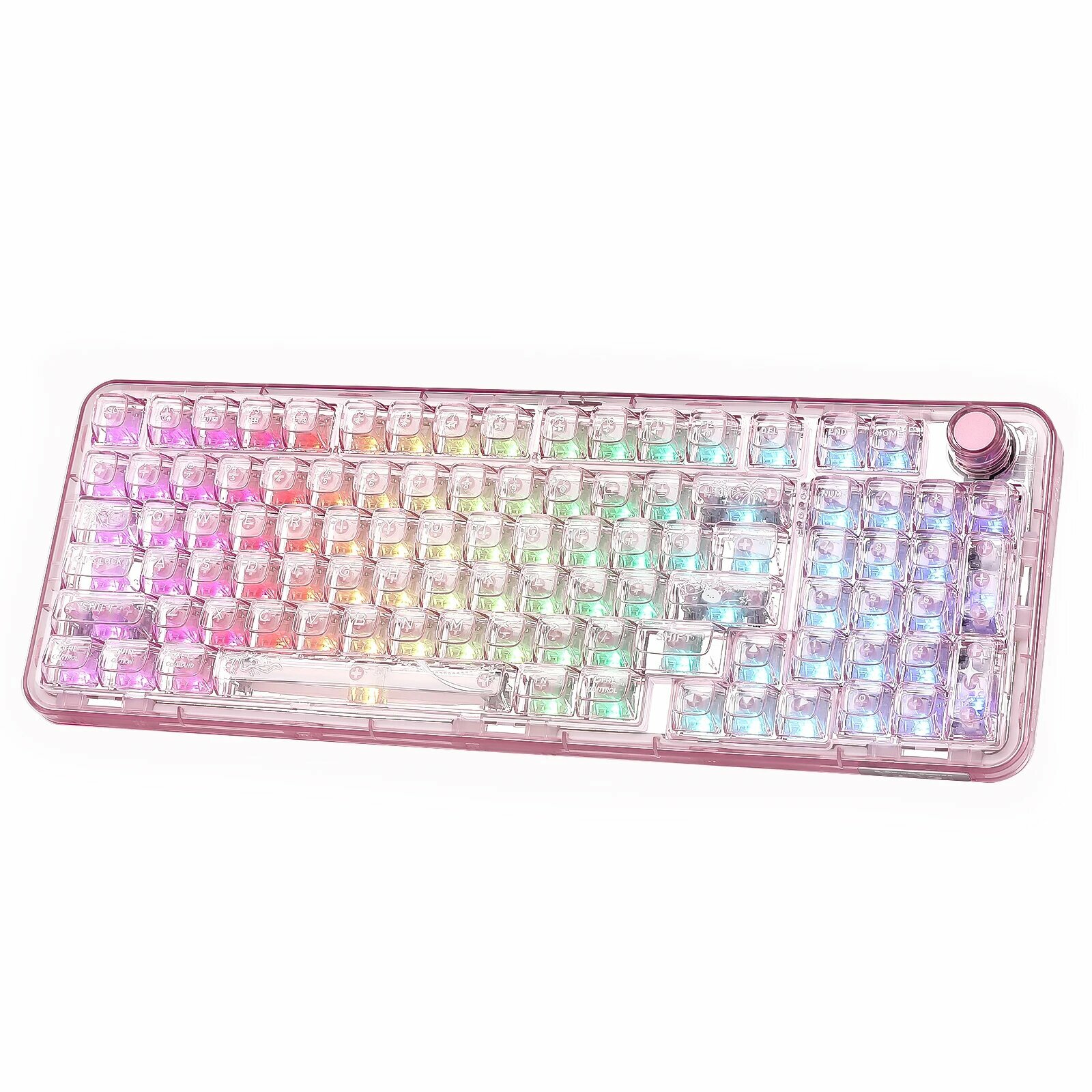 YUNZII X98 белая механическая геймерская клавиатура 96% Snow Linear Switch, Pink
