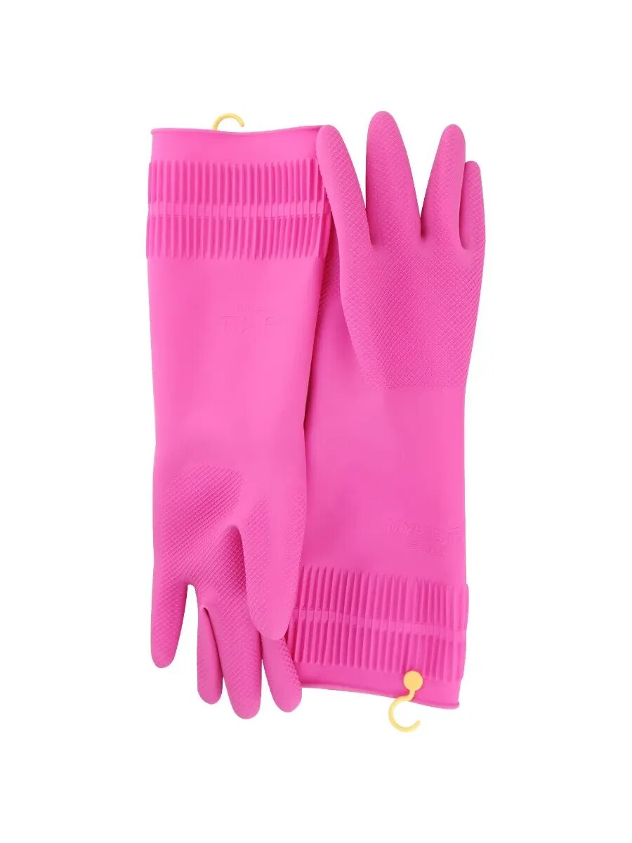 Перчатки латексные хозяйственные с крючком размер M