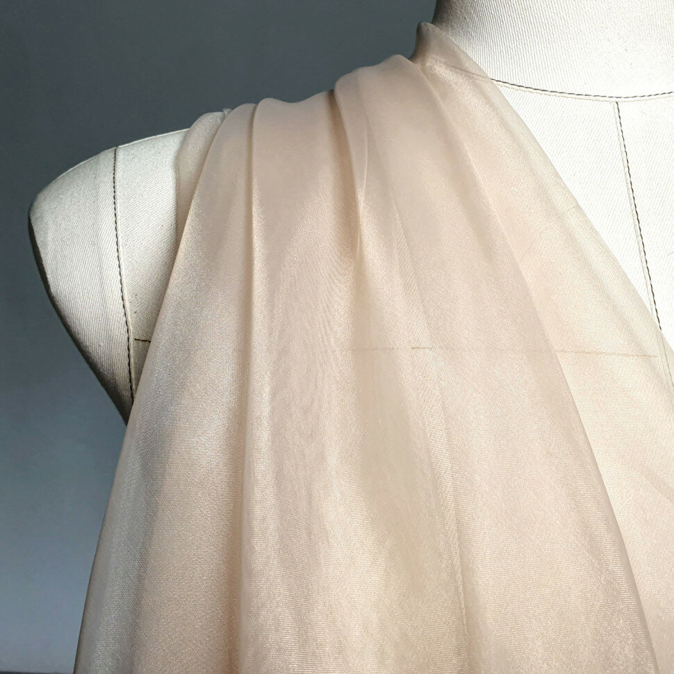 Мерный лоскут 1м. Ткань плательно блузочная Органза МА0800/Песочный/26.01.876 (1 метр)