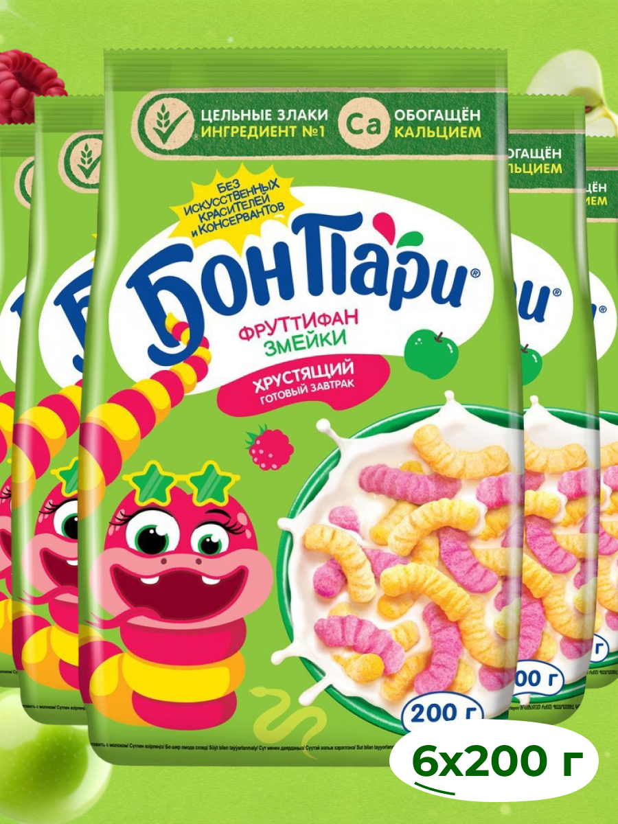 Сухой завтрак Бонпари змейки 6 шт по 200 г
