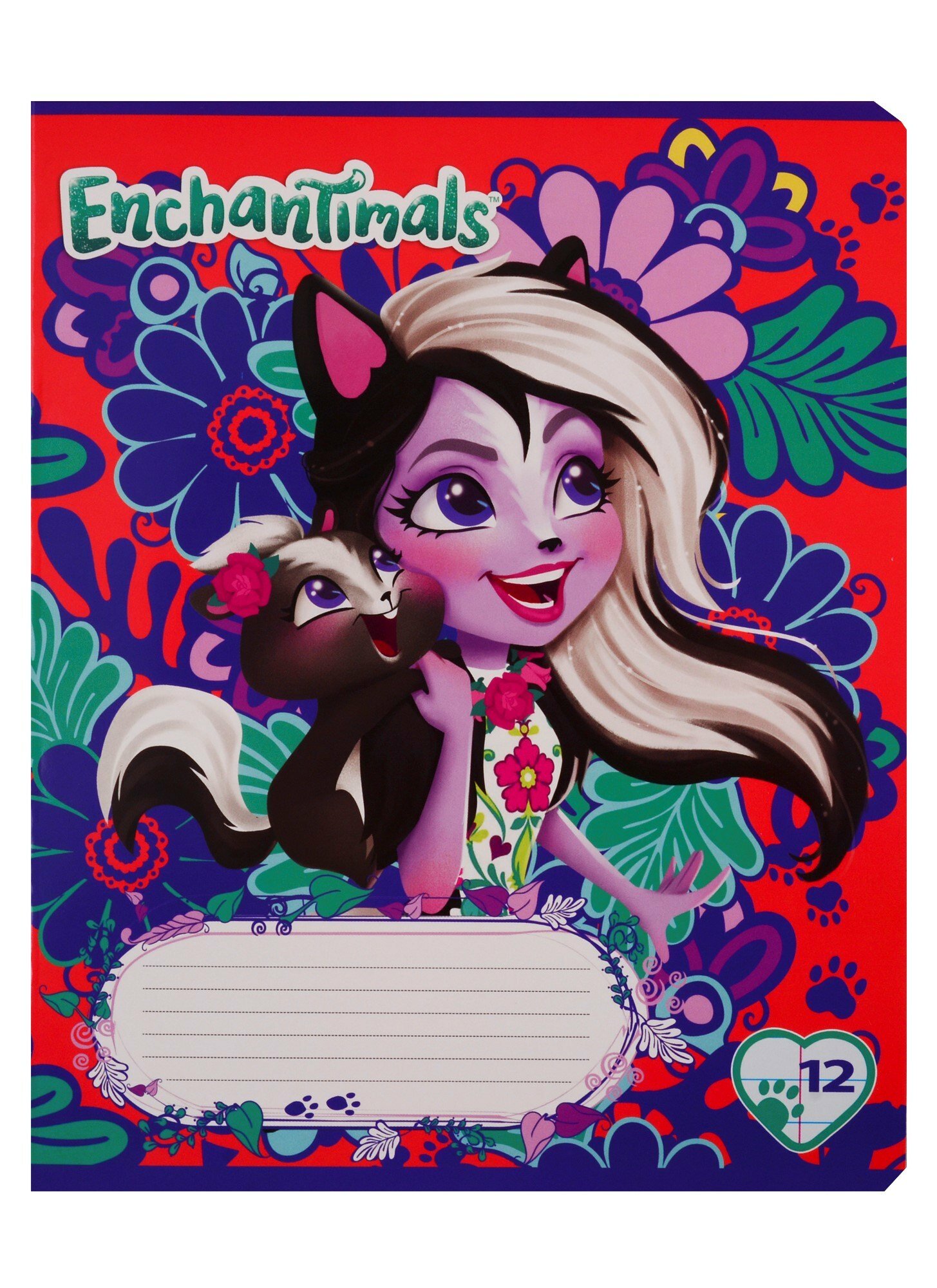 Тетрадь в клетку Enchantimals, 12 листов, в ассортименте