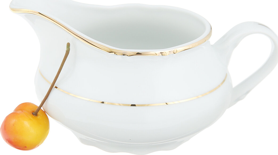 Молочник низкий 350 мл; "Constance", декор "Отводка золото", Thun/ БТФ0717