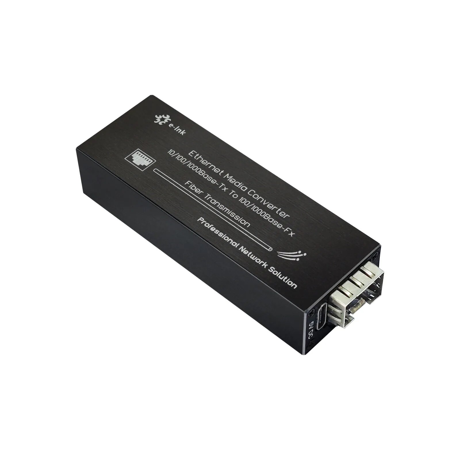 Микро-мини-гигабитный оптоволоконный медиаконвертер 10/100/1000 Мбит/с SFP Ethernet Медиаконвертер USB-C Вход питания