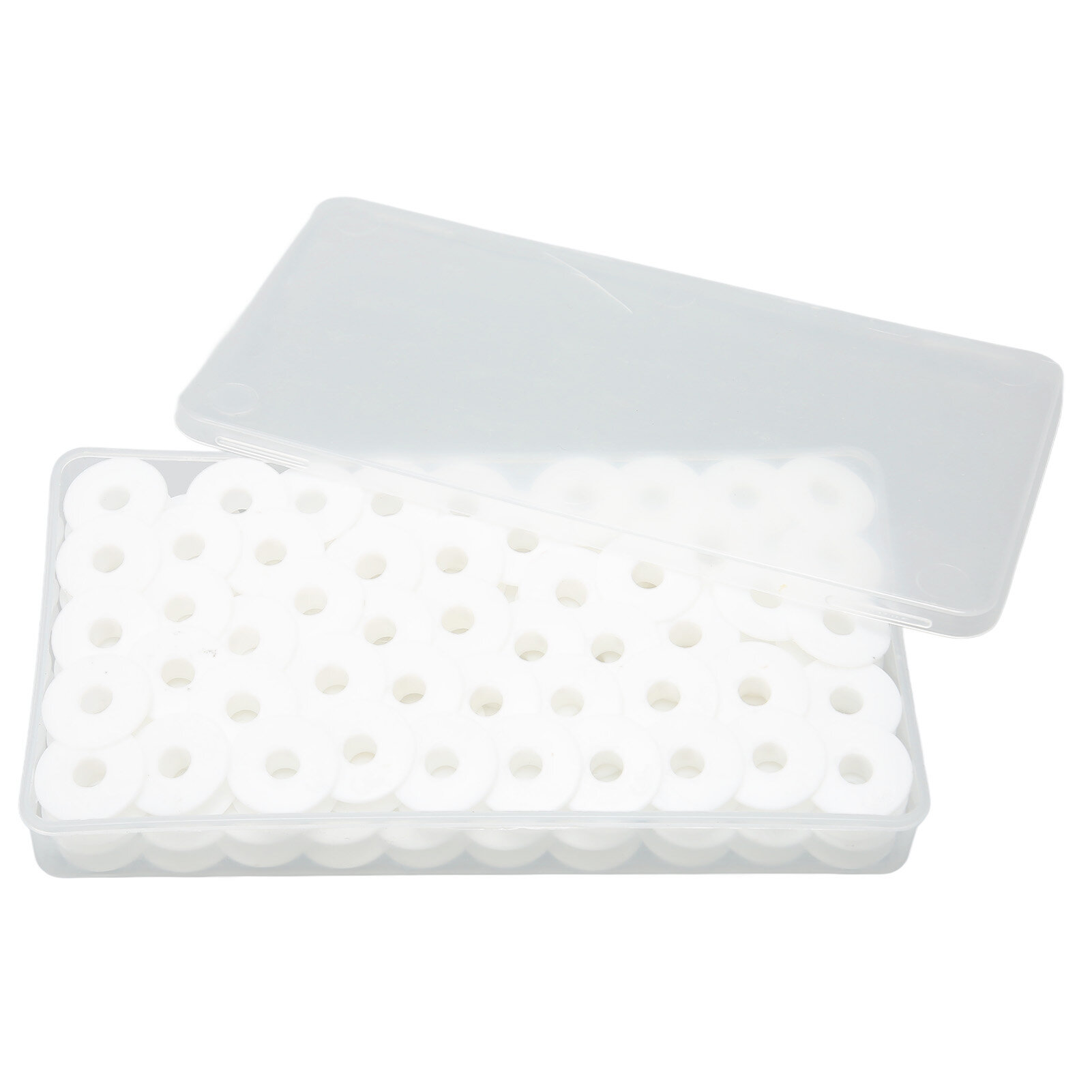 100pcs Plastic Sewing Machine Bobbins Glossy Edge Portable with Case for Flat