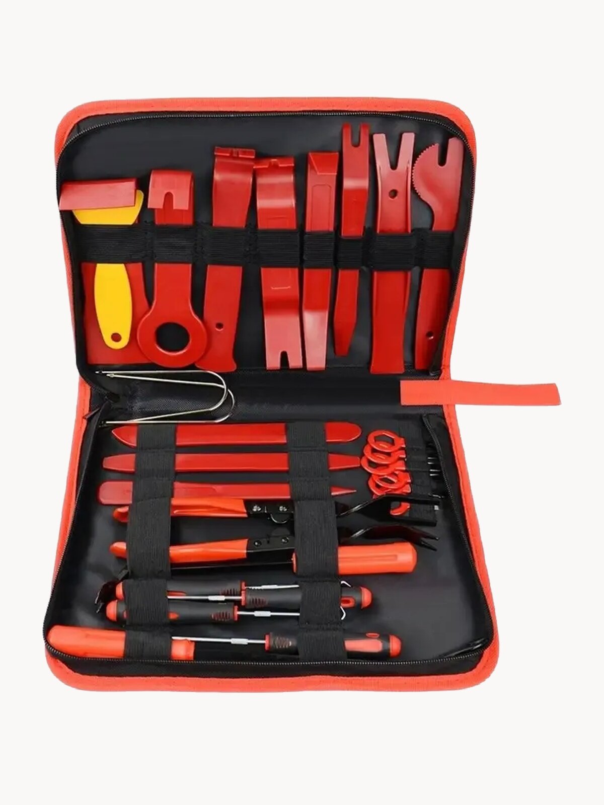 Съемники обшивки салона автомобиля и съемник клипс, набор 40 штук.