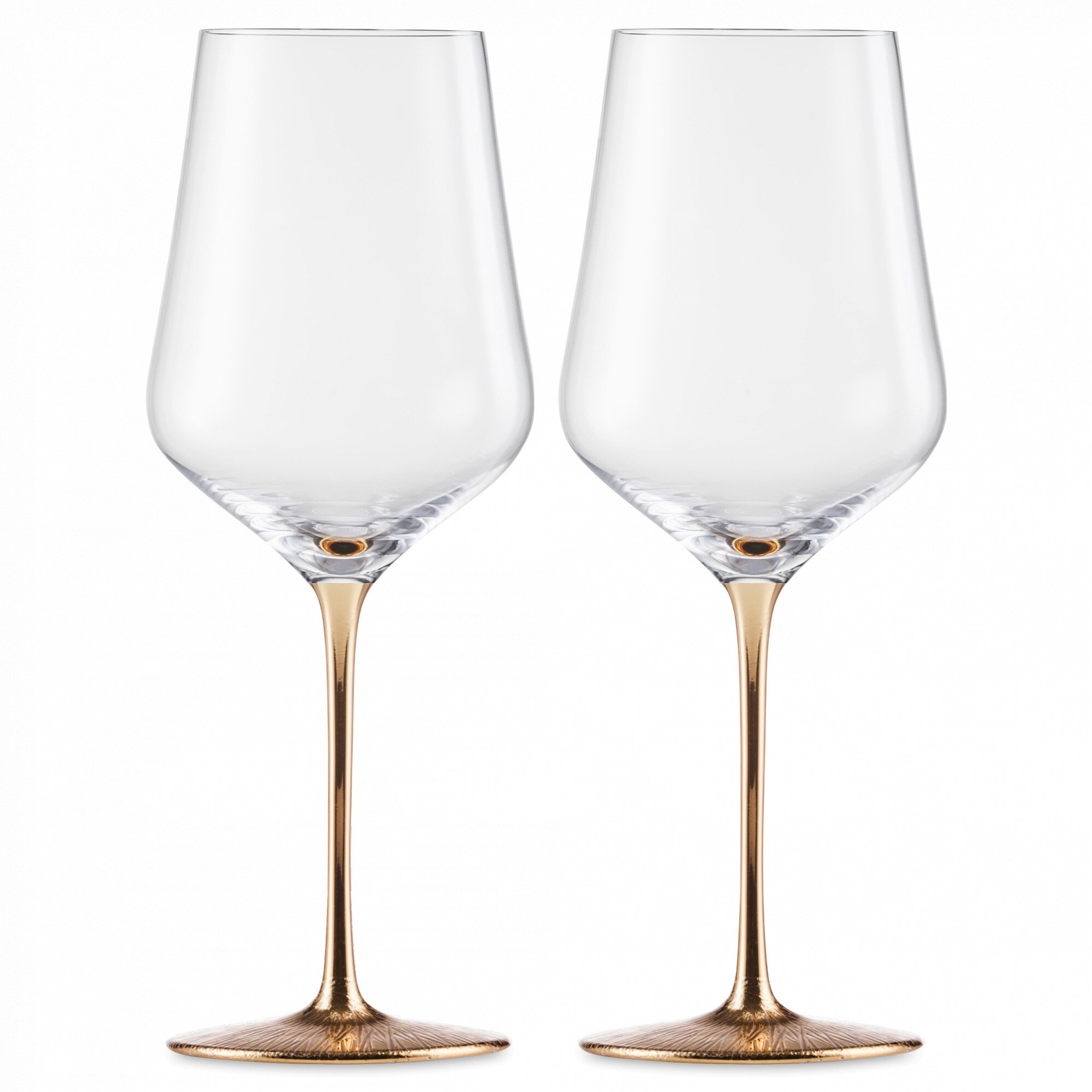Набор бокалов для красного вина, 2 шт, цвет ножки-золотой, 620 мл 75751821 Ravi