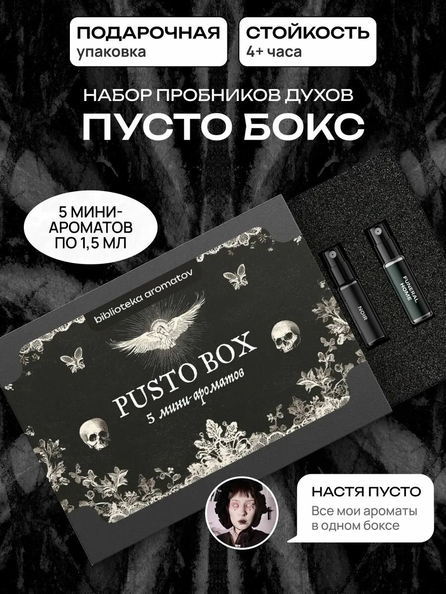 Парфюмерный набор пробников от блоггера Анастасии Пусто 5 ароматов Библиотека ароматов