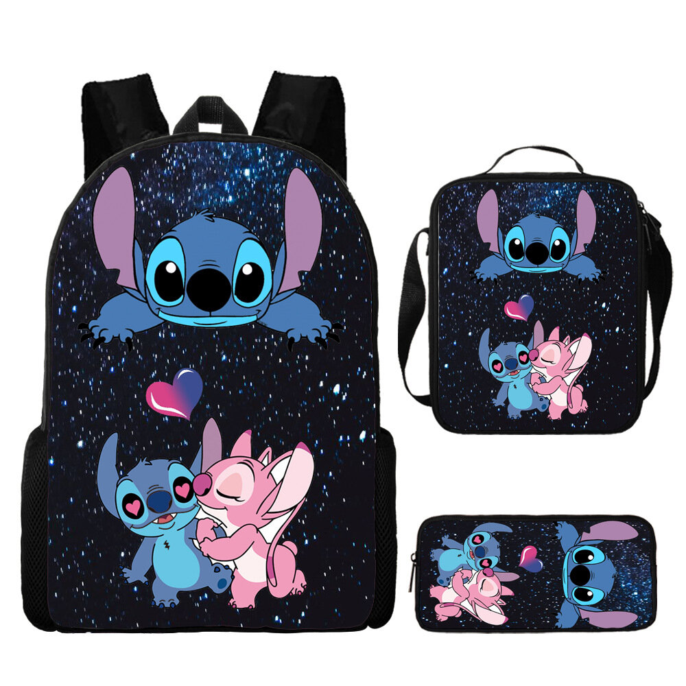 Школьная сумка Stitch Рюкзак Stitch Рюкзак Stitch Рюкзак Lilo Сумка из ткани Оксфорд Сумка для обеда Сумка-карандаш