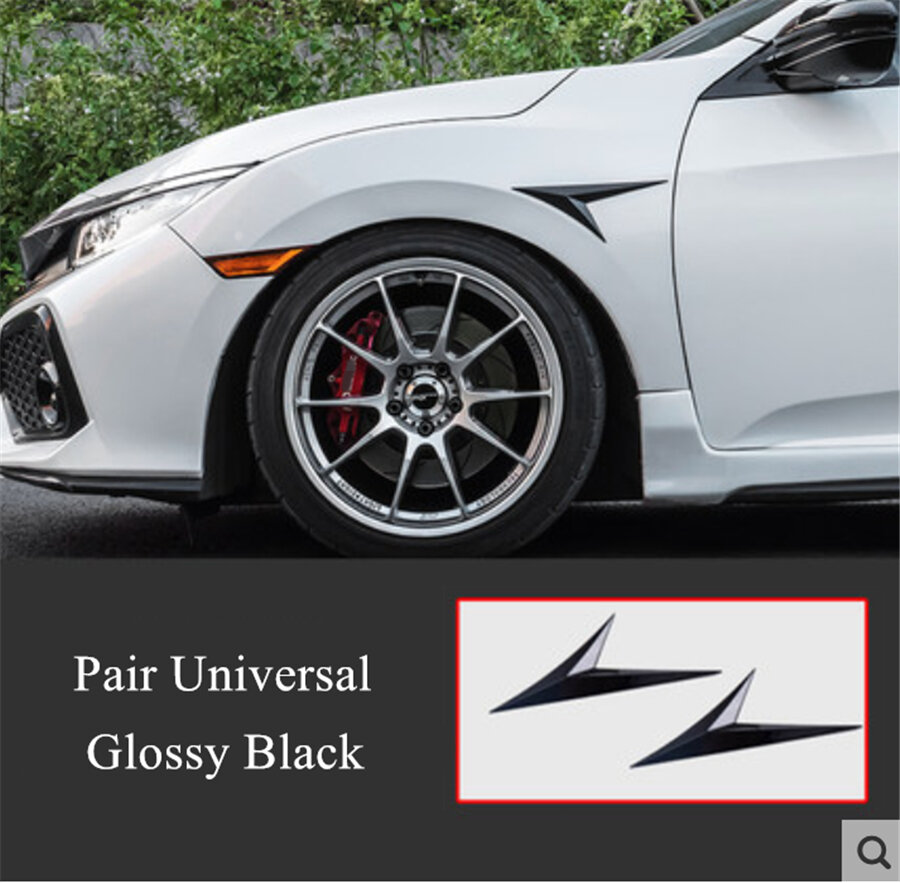 Декоративный боковой спойлер крыла автомобиля эмблема значок капот автомобильный стиль наклейка глянцевый черный