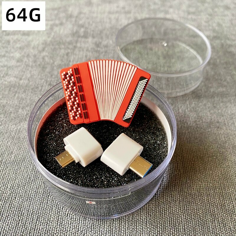 Флешка USB в форме аккордеона, клавиатуры, балалайки, музыкальный креативный подарок, 16 ГБ/32 ГБ/64 ГБ/128 ГБ