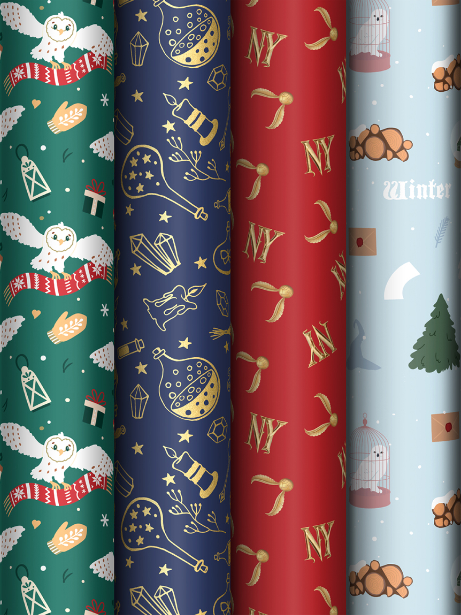 Упаковочная новогодняя бумага "Magic universe" 4шт