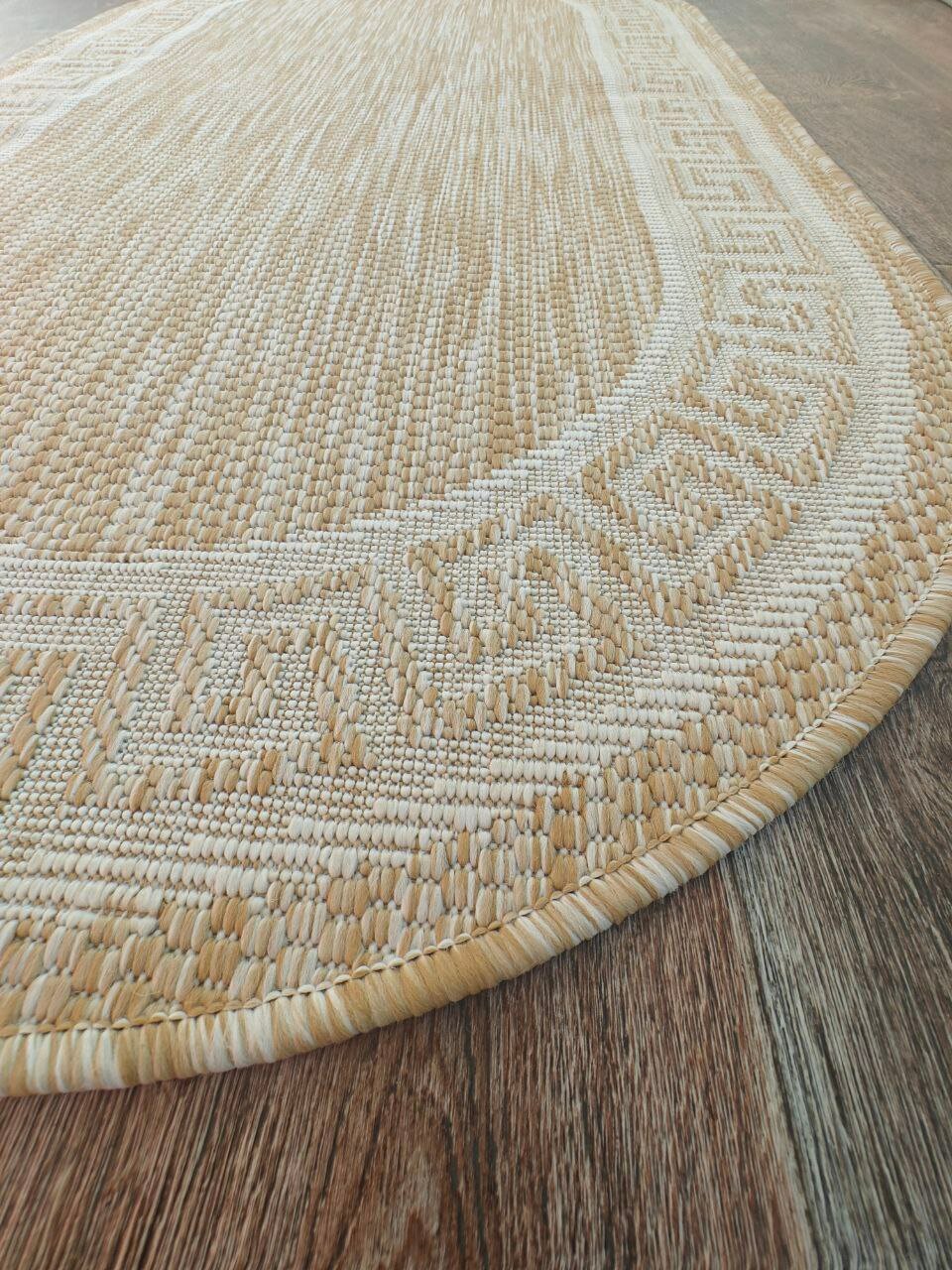 Без ворсовый ковер с нескользящим напылением латекса циновка овальной формы от Ковершик размером 80 на 150