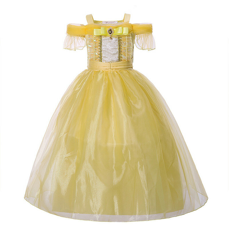 Очаровательное платье принцессы Белль из «Красавицы и чудовища», выполненное из высококачественного материала, 7-8 лет (140 см)