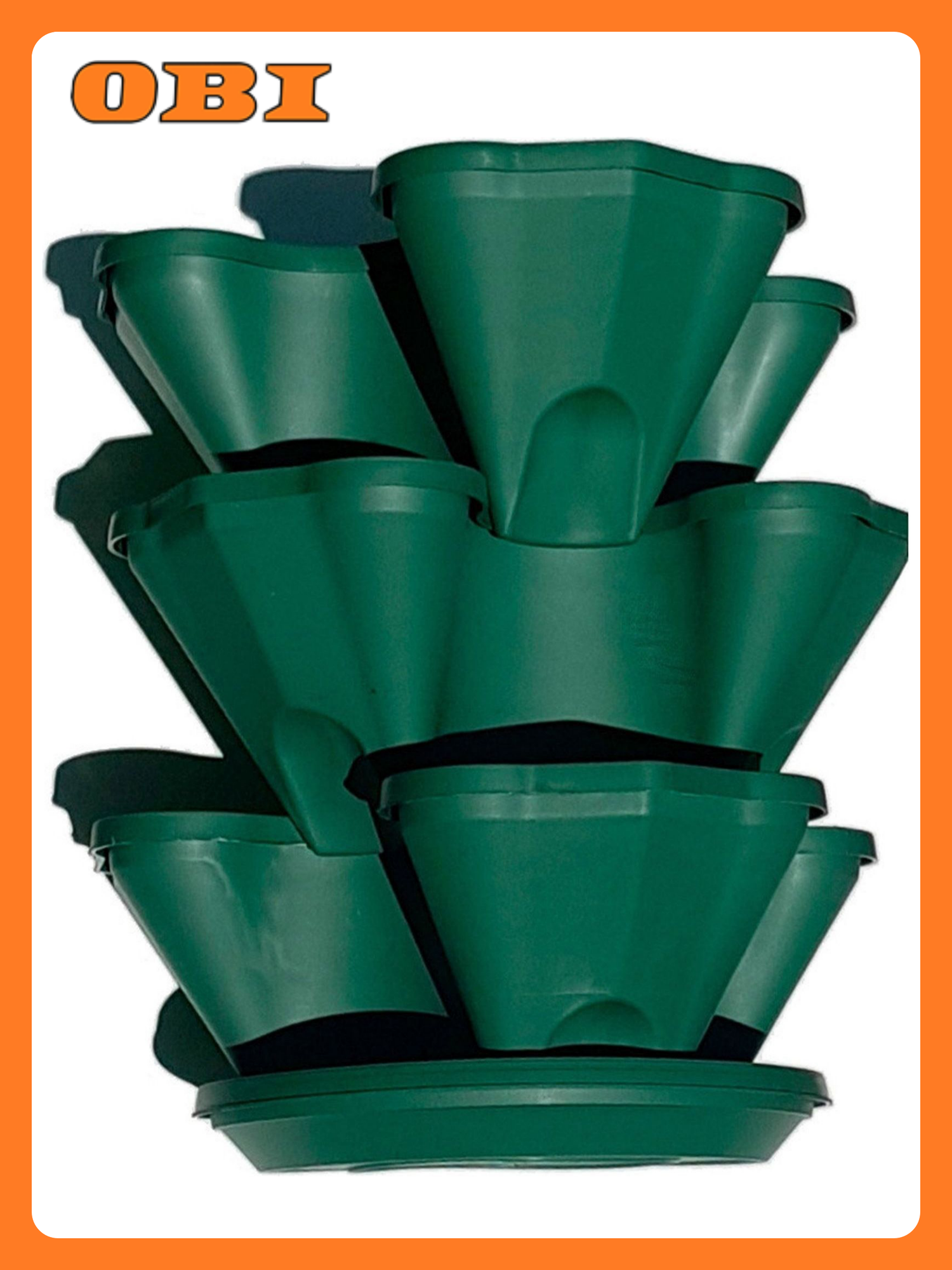 Кашпо Darel plastic Каскад 31х31х17 см полипропиленовое зеленое на цепочке