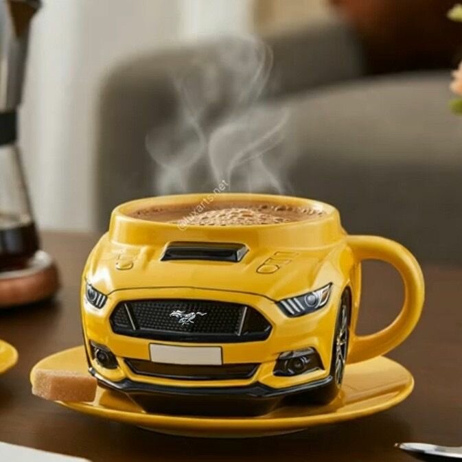 . Коллекционная кружка Ford Mustang с блюдцем — Для автолюбителей, оригинальный подарок