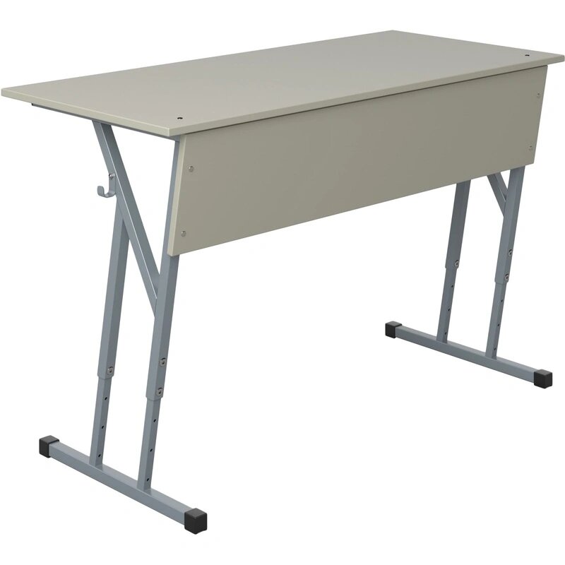 Парта MET_Комус Мебель Стол ученический 2-местный 3-7р. г. серый/серый НОВ