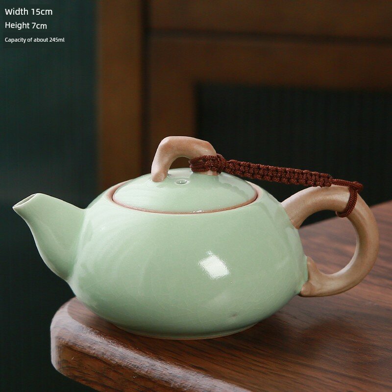 Небесно-синий керамический чайник с нержавеющей стальной фильтрующей сеткой, объем 201-300 мл для традиционного чайного