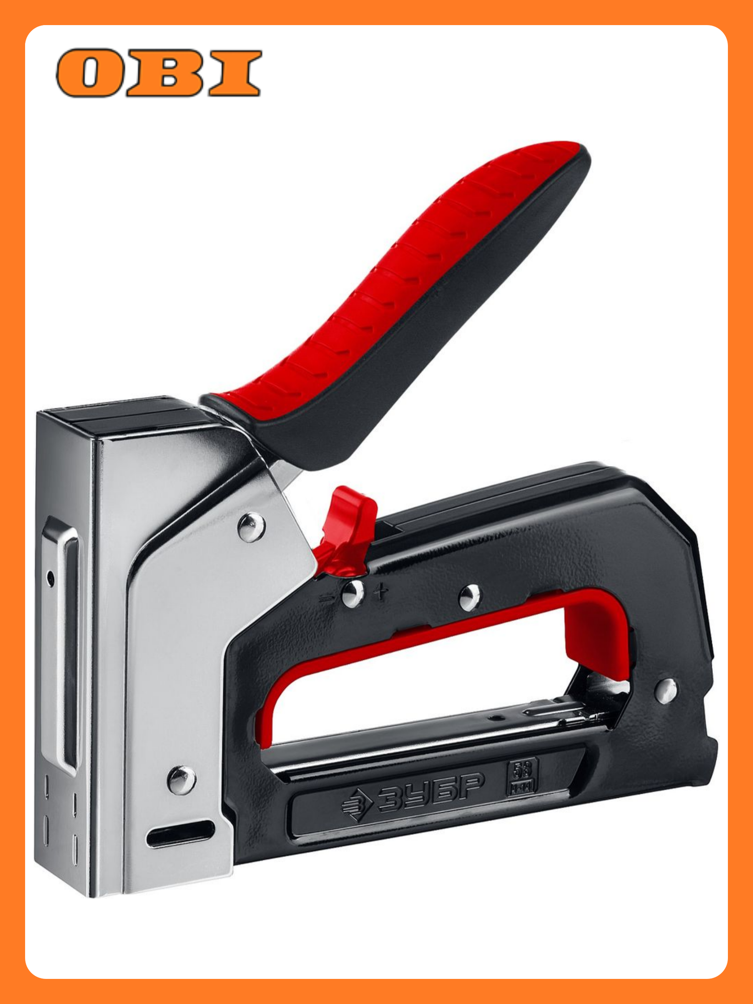 Степлер ЗУБР тип-53, рессорный, регулировка силы удара, сталь, пластик