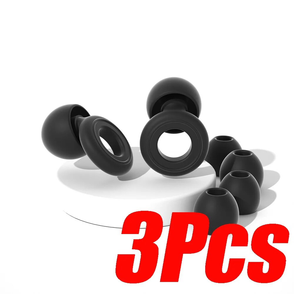 Шумоподавляющие силиконовые беруши для детей Черный, 3Pcs Black