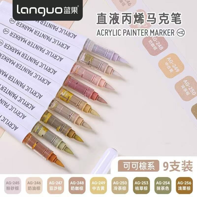 Синий фруктовый прямой жидкий акриловый маркер, мягкий наконечник, водонепроницаемый, новые цвета, 207 цветов, полный набор для рисования, специальное использование для студентов