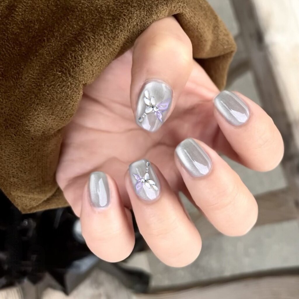 Нажмите На Ноготь Дизайн Бабочки Поддельный Ноготь Приклейте На Ноготь Кошачий Глаз Акриловый Поддельный Гель Для Ногтей Полированные Клеи на Ноготь 30шт