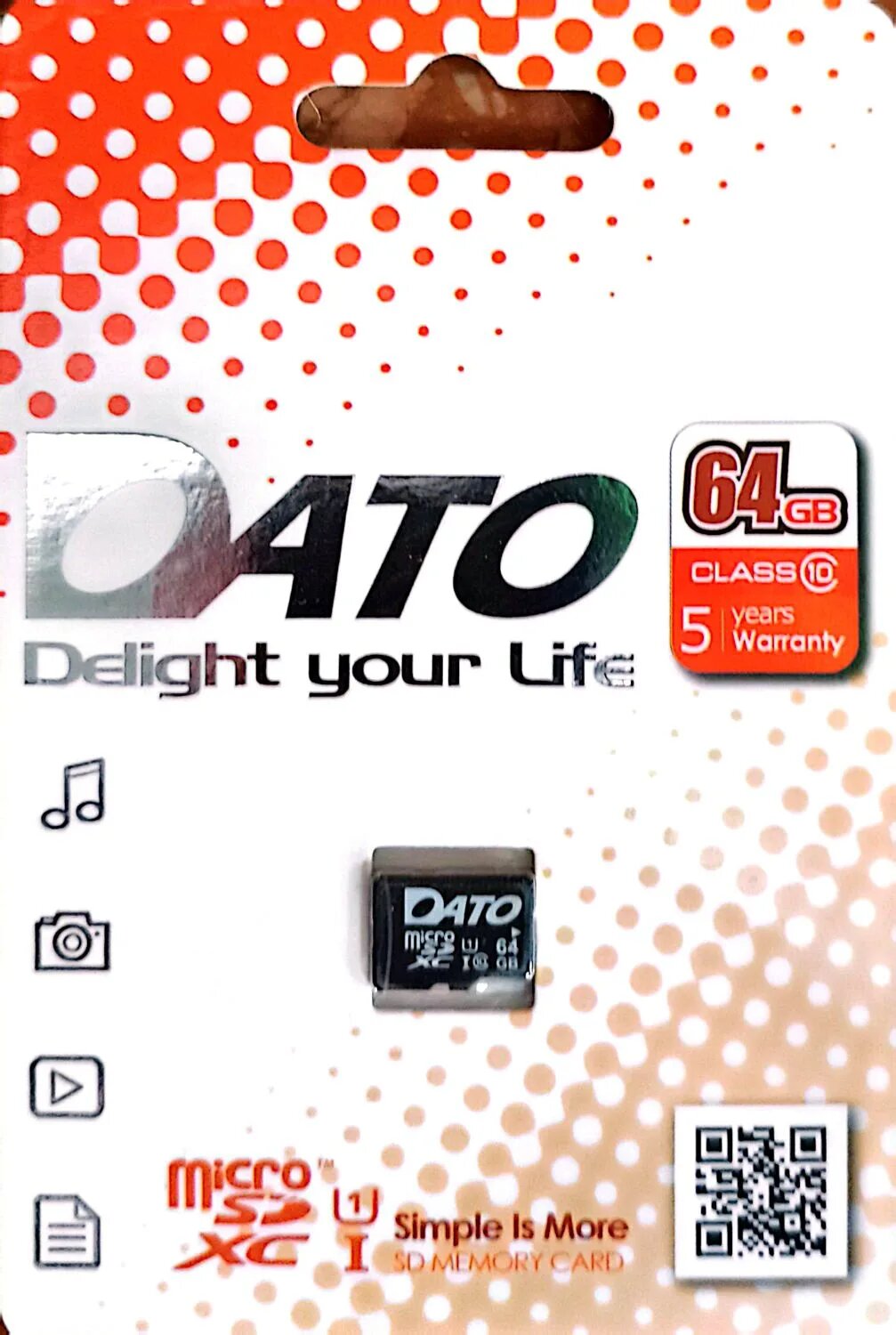 MicroSDXC 64 Gb cl10 Dato 80 МБ/с w/o ad