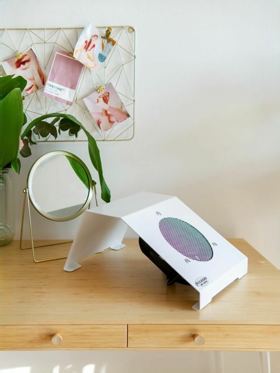 Polarus PRO-series Пылесос для маникюра настольный с плоской гранью 80 Вт металл белый