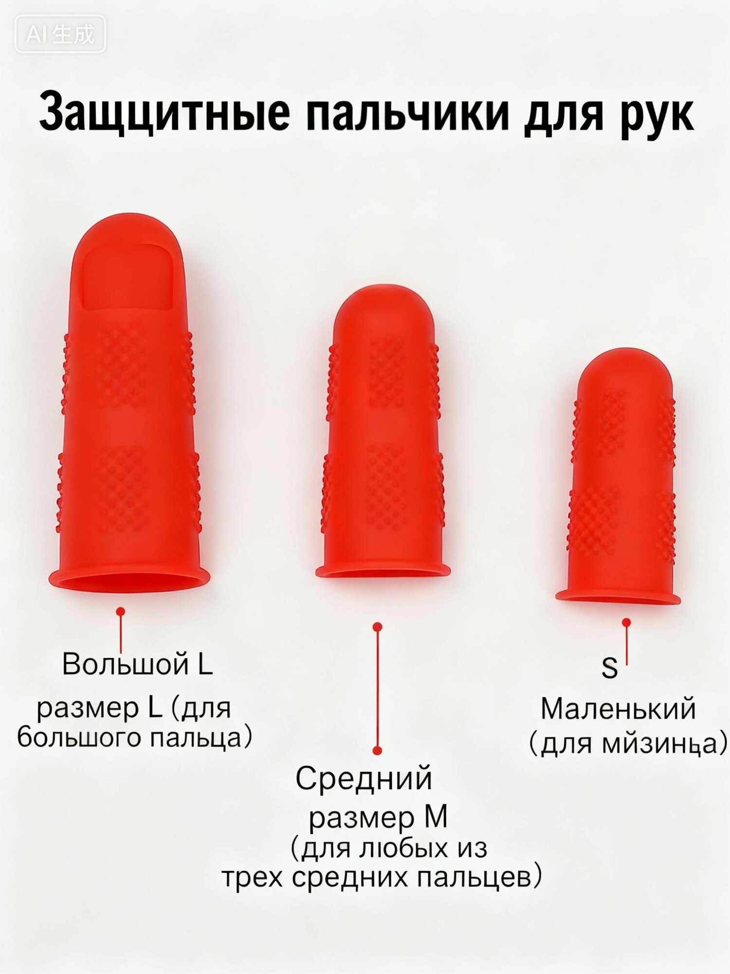 Набор силиконовых наперстков 3 шт: надежная защита для шитья и кухни. Термостойкие, противоскользящие